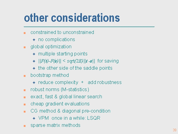 other considerations